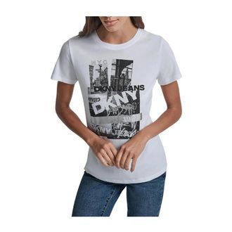 DKNY Grafisches Streetwear T-Shirt - - Tops - Damen - Wei&szlig; - M