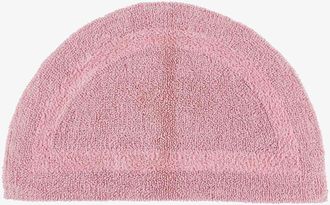 Homescapes Halbrunde Badematte rosa, Premium Badvorleger 50x80 cm, Badteppich Baumwolle mit Wende-Design