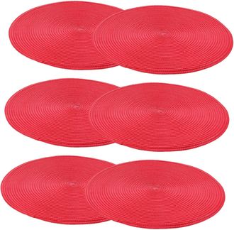 SOLUSTRE 6 Stück Teiliges Rundes Gewebtes Pp platzdeckchen Hitzebeständige Handgefertigte Tischsets in Vielseitig als Dekoration Untersetzer und Platzmatten fü