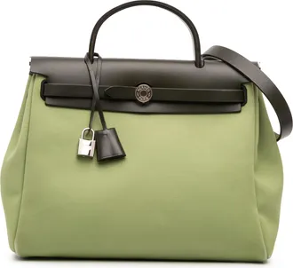 Herm&egrave;s Green Toile Herbag Zip 31