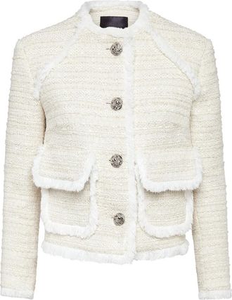 Philipp Plein Femme, Vestes, Beige, Taille: 38 FR Veste Boucl&eacute; Broderie