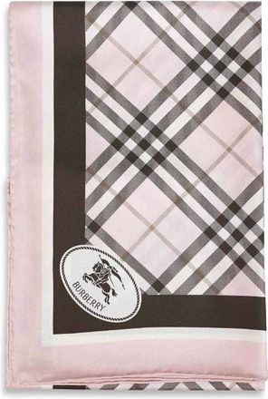 Burberry Femme, Accessoires, Rose, Taille: ONE Size Foulard en soie brod&eacute;e