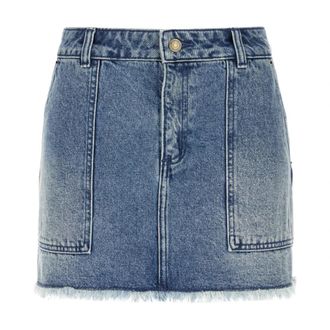 Michael Kors Ausgefranster Denim-Minirock - - Skirts - Damen - Blau - M