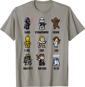 Star Wars Sprite Characters T-Shirt mit 8-Bit-Pixelgrafik T-Shirt