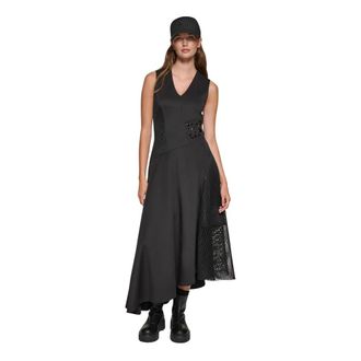 DKNY Asymmetrisches &auml;rmelloses Kleid - - Dresses - Damen - Schwarzk - M