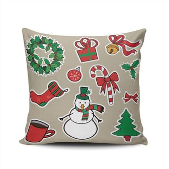 Generic Schneemann-Weihnachtssocke, Grüner Baum Dekokissen Komfort Couchkissen Aesthetic Sofakissen Für Heimdekoration Bett Schlafzimmer 45X45Cm