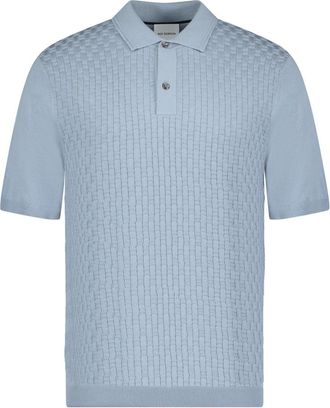 Roy Robson Strick-Poloshirt aus einem Baumwoll-Mix mit strukturierter Vorderseite in