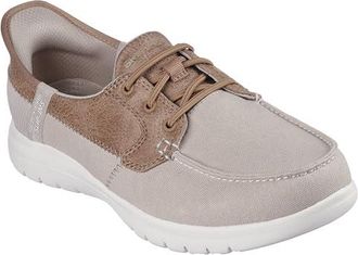 Skechers Femme Boat Shoe Chaussure Bateau, Taupe Textile, 36.5 EU