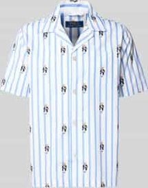 Ralph Lauren Regular Fit Pyjama-Oberteil mit Polo-B&auml;r-Muster