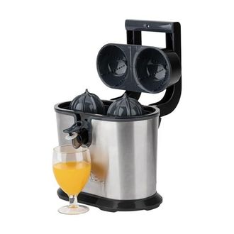 Jata JEEX1236 Elektrische Orangenpresse mit Doppelkegel, 1100 W, Geh&auml;use aus Edelstahl, Tropf-Stopp-System, abnehmbare und waschbare Teile, automatischer G