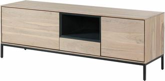 Massivmoebel24 TV-Board Akazie 160x45x55 grau-wei&szlig; ge&ouml;lt CHICAGO 01