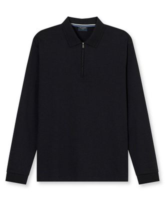 Olymp Langarm-Poloshirt unifarben, Polokragen, regular fit, casual