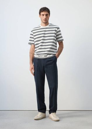 Mango T-shirt regular-fit rayures blanc - Homme - XXL - MANGO MAN