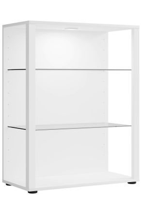 MID.YOU Mid.you Vitrine, Wei&szlig;, Holzwerkstoff, 2 F&auml;cher, 70x90x35 cm, stehend, in verschiedenen Gr&ouml;&szlig;en erh&auml;ltlich, Holzdekoren erh&auml;ltlich, Wohnzimmer, Wohnw&auml;nd