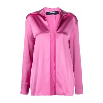 Jacquemus La chemise Notte Logo-Plakette Hemd - - Blouses & Shirts - Damen - Rosa - S