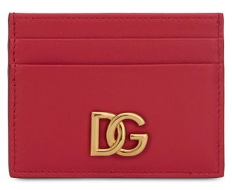Dolce & Gabbana Womens Card Holder Red Leather Calf Skin Wallets & Purses