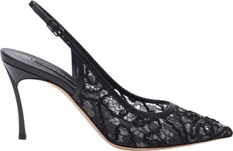 Casadei Femme, Chaussures, Noir, Taille: 37 1/2 EU Escarpin Slingback Chantilly Blade