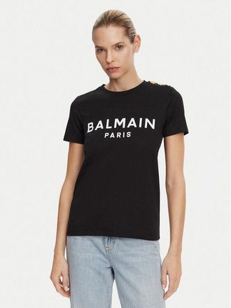 Balmain T-Shirt BF1EF005BB02 Schwarz Regular Fit