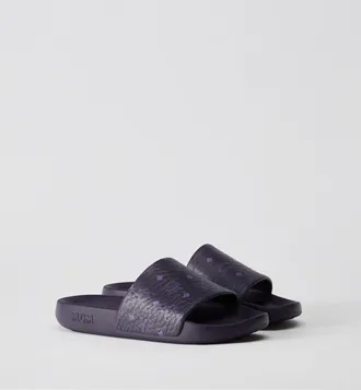 MCM Slides mit Monogramm-Print DEEP PURPLE VISETOS