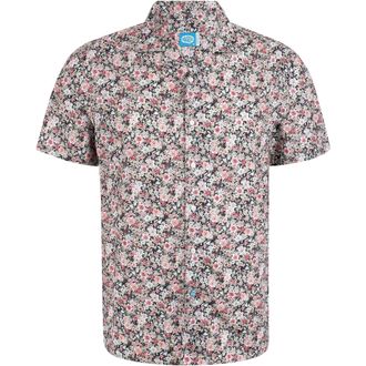 Panareha Hawaiianisches Aloha-Hemd f&uuml;r Herren ELBA Marineblau, Rosa (M)