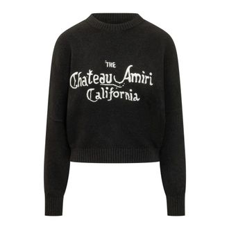 Amiri Femme, Pulls, Noir, Taille: 42 FR Chateau Amiri Sweater