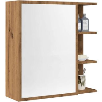vidaXL Armoire &agrave; miroir salle de bain ch&ecirc;ne artisanal 62,5x20,5x64 cm Vidaxl