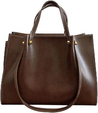 Generic Sac &agrave; main portable en polyur&eacute;thane pour femme, grande capacit&eacute;, sac &agrave; bandouli&egrave;re d&eacute;contract&eacute;, adapt&eacute; pour les trajets quotidiens., Pigeyxb01-brown, 
