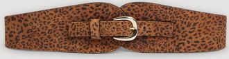 Gerard Darel Ceinture corset en cuir velours fa&ccedil;on l&eacute;opard - OLYMPE - Camel