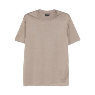 Emporio Armani T-Shirt &agrave; Col Rond - Homme - Tops - Beige - Taille: XL