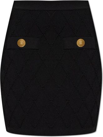 Balmain Femme, Jupes, Noir, Taille: 42 FR Mini-jupe avec poches d&eacute;coratives