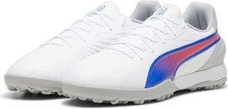 Puma Puma Unisexs King Match TT Soccer Shoe, Puma White Bluemazing Flat Light Gray, 44 EU