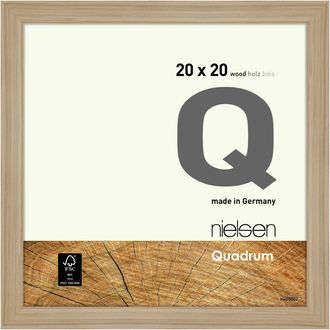 Nielsen Design Bilderrahmen, 20 x 20 cm, Holz, Eiche Natur, Fotorahmen zum Auftstellen und Aufh&auml;ngen im Hoch- & Querformat, Echtglas, Quadrum