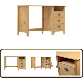 vidaXL Vidaxl - Schreibtisch Hill mit 3 Schubladen 120×50×74 cm Kiefernholz - Schreibtisch - Bürostuhl - Home Office - Arbeitsplatz - Kiefernholz