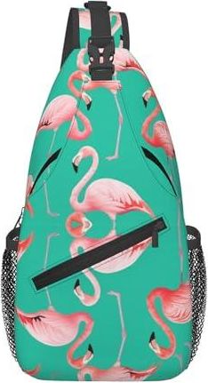Generic Casual Sacoche Tactique Art du flamant Roses Sac De Poitrine R&eacute;glable Sac &agrave; Dos De Voyage pour Randonn&eacute;e Femme Camping