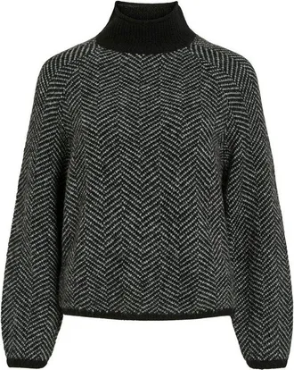 Vila Stehkragenpullover VILORY HIGH NECK L/S KNIT TOP - NOOS Materialmix, regular fit