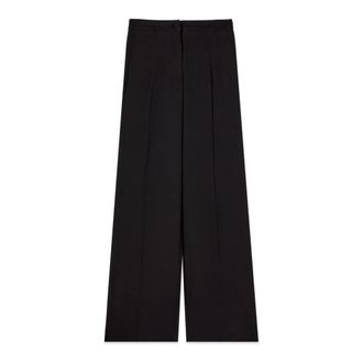 Oltre Palazzohose mit weitem Bein aus Kreppstoff - - Trousers - Damen - Schwarzk - XL