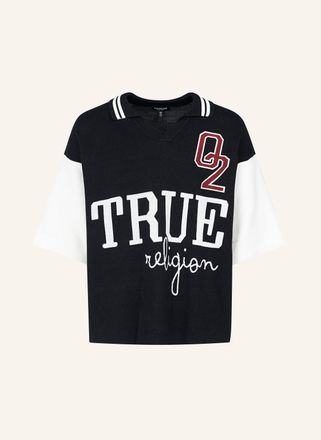 True Religion Oversize-Polo schwarz