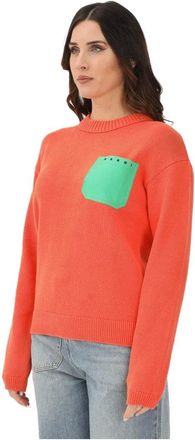 Marni Femme, Pulls, Orange, Taille: 36 FR Tricot Ras du Cou