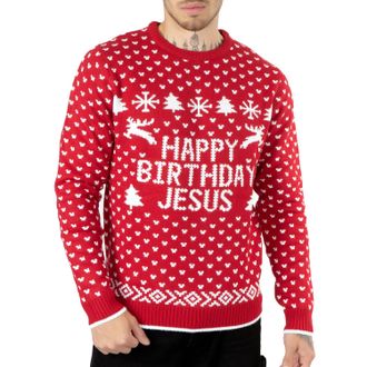 Noroze Weihnachtspullover f&uuml;r Herren, origineller Happy Birthday Jesus Merry Christmas-Pullover, Weihnachtsmann-Strickpullover, UK-Gr&ouml;&szlig;en S-3XL