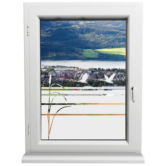 Indigos UG Glasdekorfolie - Storch - Sonnenschutz H50Line - Sichtschutzfolie - Fensterfolie - f&uuml;r die K&uuml;che, Bad ans Fenster, Sichtschutz - selbstklebend - matt