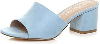 Ajvani Femmes talon carré mi-bas décontractée élégant fête soirée mules sandales pointure 7 40