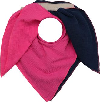 Zwillingsherz Musselin Viereckstuch mit Wolle für Damen Mädchen Jungen - Hochwertiges Baumwoll-Halstuch Blockstreifen Damenschal Übergangsschal - Strick-Waren Frühj