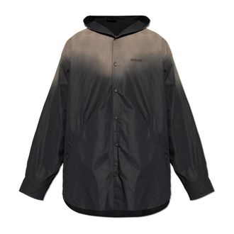 Balenciaga Hooded Oversized Shirt - - Shirts - Herren - Schwarzk - S