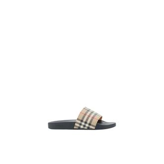 Burberry Homme, Chaussures, Brun, Taille: 44 EU Check Pattern Slides