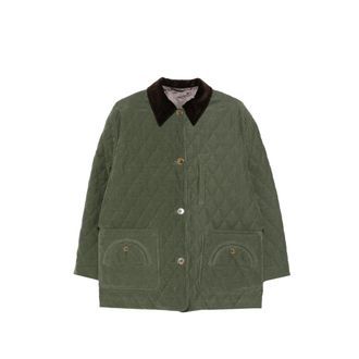 Blaz&eacute; Milano Quilted Corduroy-collar Jacket