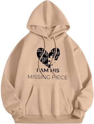 Generic Pull &agrave; capuche imprim&eacute; pour homme et femme avec le m&ecirc;me couple., kaki, XXL