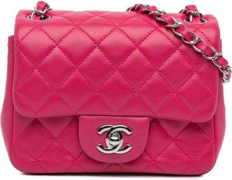 Chanel Hobo Bags - Mini Square Classic Lambskin Single Flap - Gr. unisize - in Gold - f&uuml;r Damen