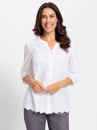 Witt Klassische Bluse Baumwoll-Bluse 3/4-Arm