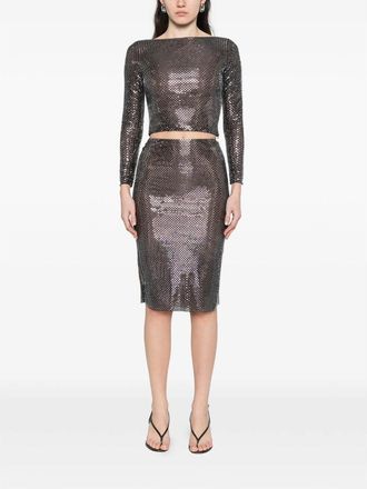 Self Portrait Sequin-Embellished Blouse - Black