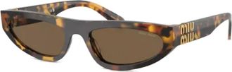 Miu Miu Eyewear lunettes de soleil &agrave; effet &eacute;cailles de tortue - Marron